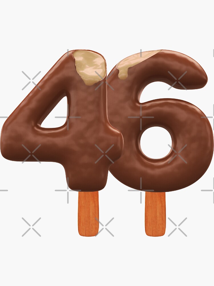 "46 Ice Cream Fourty Six Number 3d Chocolate" Sticker for Sale by ...