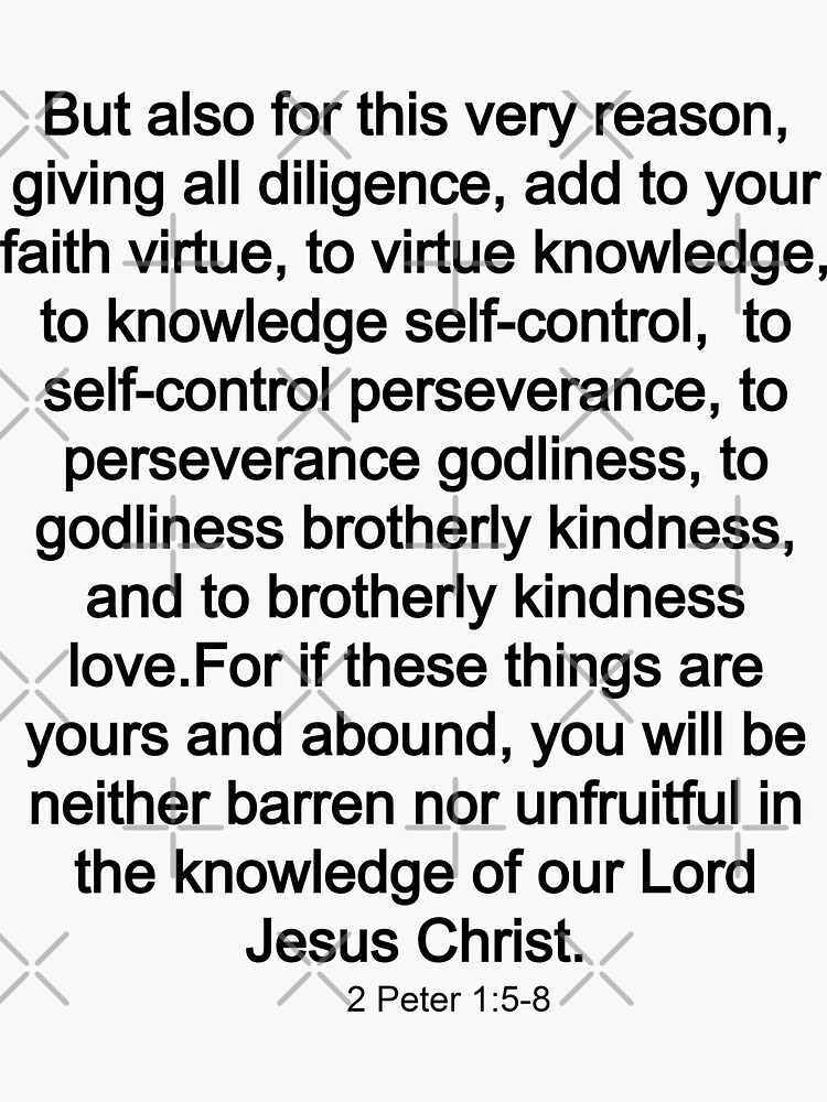 "2 Peter 1:5-8 Bible Verse" Sticker for Sale by Claude10 | Redbubble