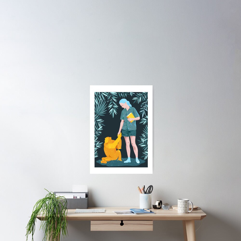 "Jane and Fifi - Tribute illustration Jane Goodall" Poster for Sale by ...