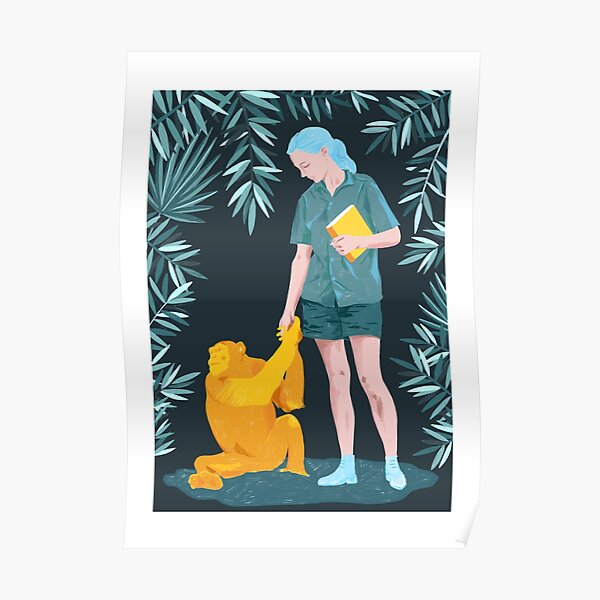 "Jane and Fifi - Tribute illustration Jane Goodall" Poster for Sale by ...