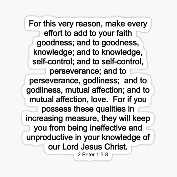  2 Peter 1 5 8 Bible Verse Sticker By Claude10 Redbubble