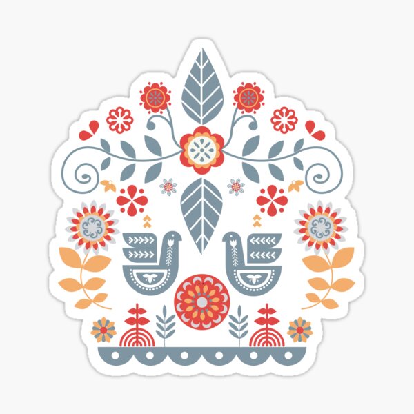 "Scandinavian Pattern Folk" Sticker for Sale by NordicStudio | Redbubble