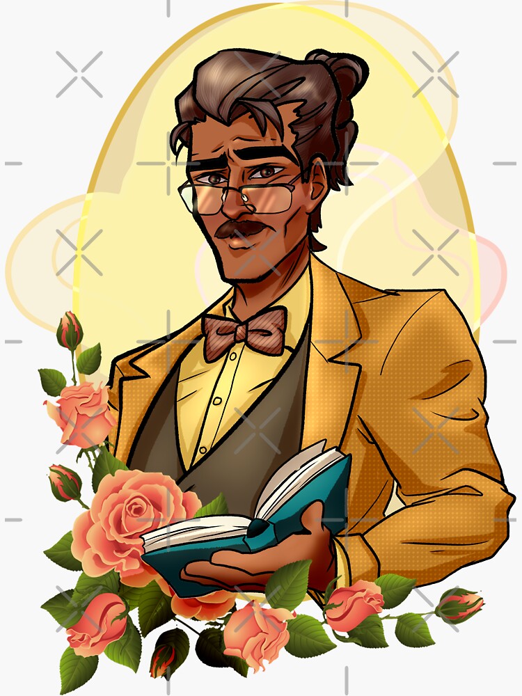 "Dream Daddy Hugo Vega" Sticker for Sale by drkmatt3rstudio | Redbubble