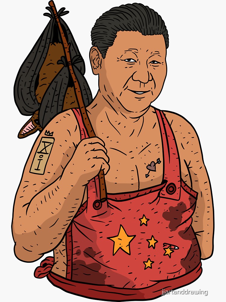 "xi jinping, the chinese leader, cooking up bats. a cartoon about press ...