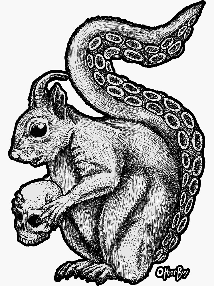 "RADIOACTIVE SQUIRREL APOCALYPSE" Sticker by OtherBoy | Redbubble