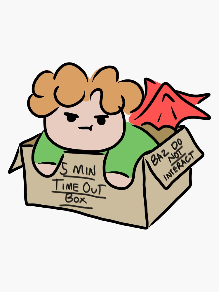 "5min time out" Sticker for Sale by Subpar-selkie | Redbubble