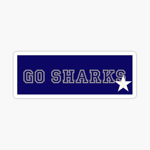 "GO SHARKS BLUE WITH WHITE STAR" Sticker by laurennassii | Redbubble