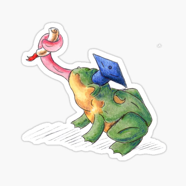 "Frog Grad" Sticker by KOKeefeArt | Redbubble