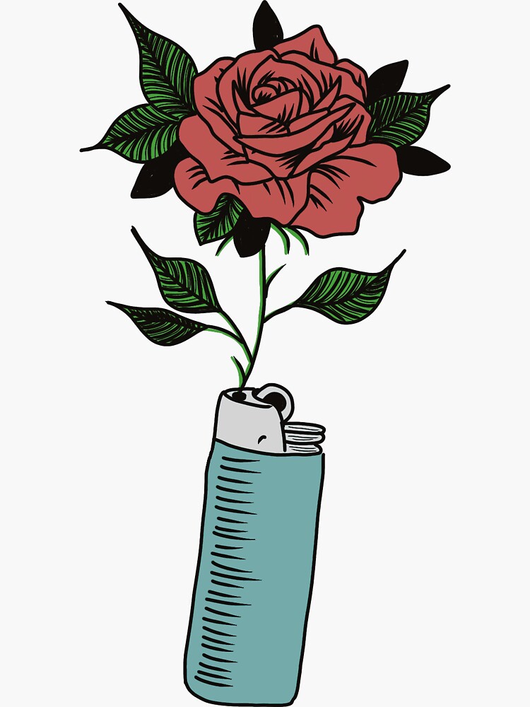 "Rose Lighter" Sticker for Sale by Gracemagoo3 | Redbubble