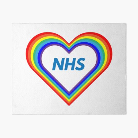 "NHS Rainbow Heart" Art Board Print by Skelbunny | Redbubble