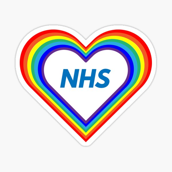 "NHS Rainbow Heart" Sticker for Sale by Skelbunny | Redbubble