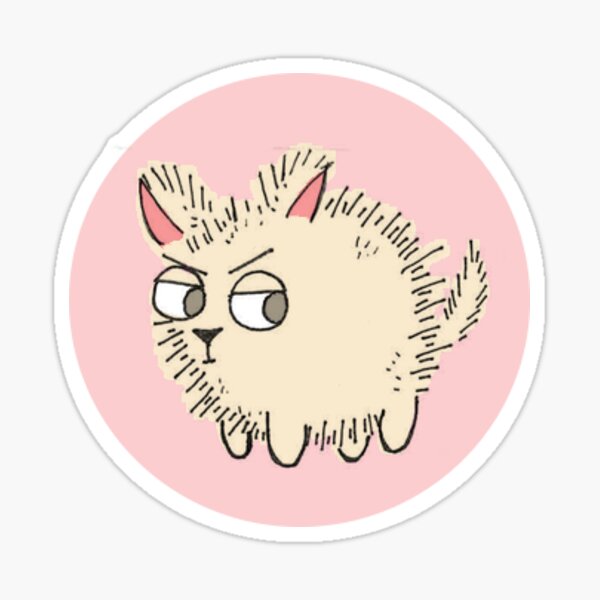 "Angry Fluff" Sticker for Sale by Doodler-doodles | Redbubble