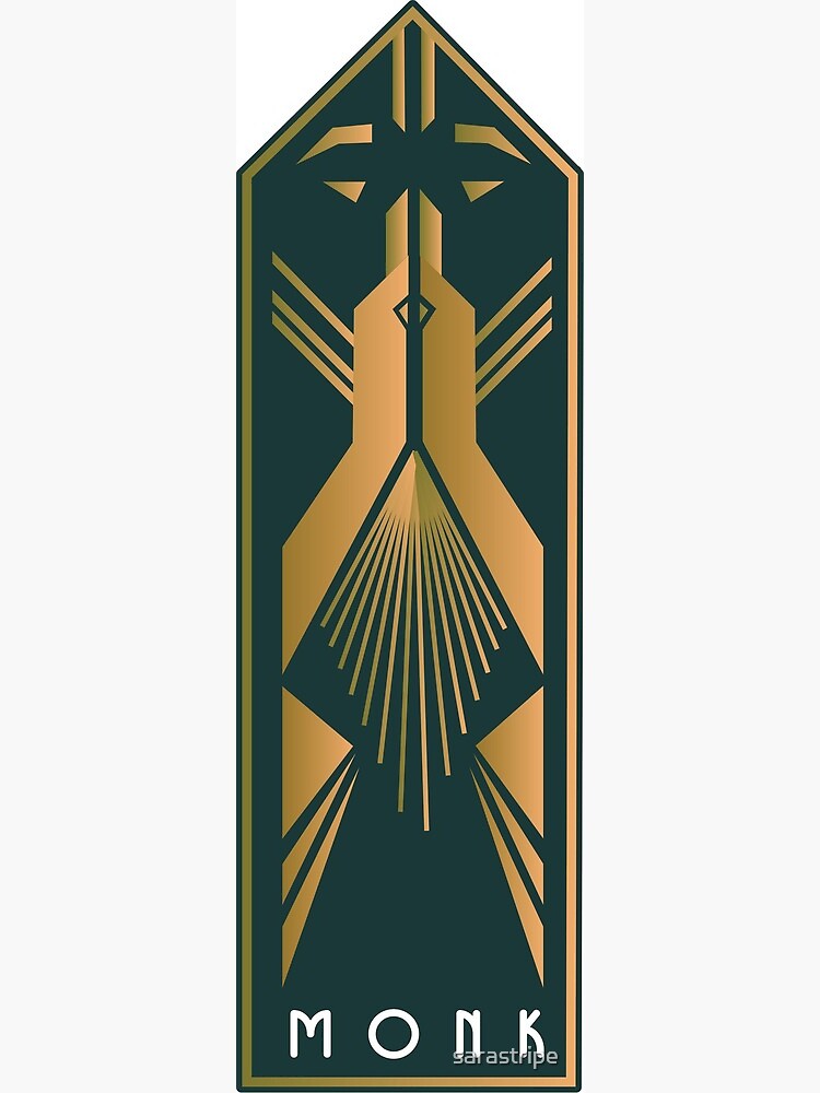"monk art deco logo" Art Print for Sale by sarastripe | Redbubble