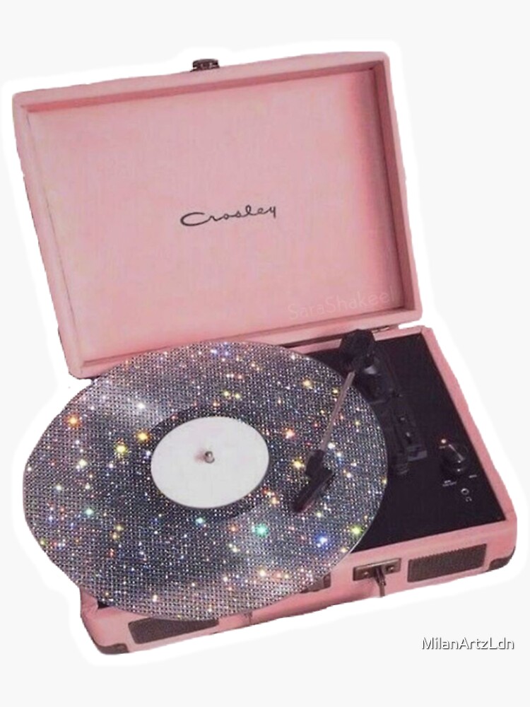 "vintage pink record player sticker" Sticker for Sale by MilanArtzLdn ...