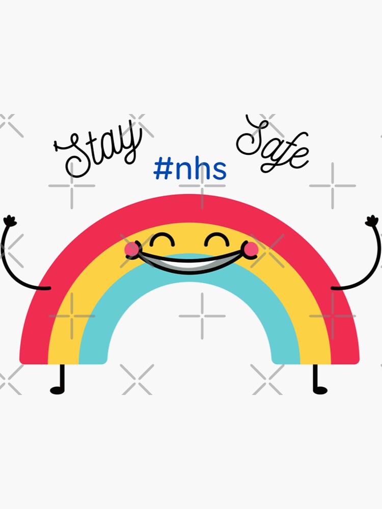 "Stay Safe Corona Virus Rainbow" Sticker by TJWCo | Redbubble