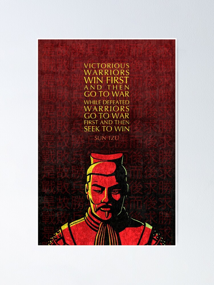 "Sun Tzu Inspirational Quote: Victorious and Defeated Warriors" Poster ...
