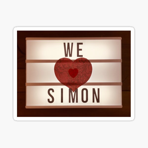"We Love Simon" Sticker for Sale by RachelAlbang | Redbubble
