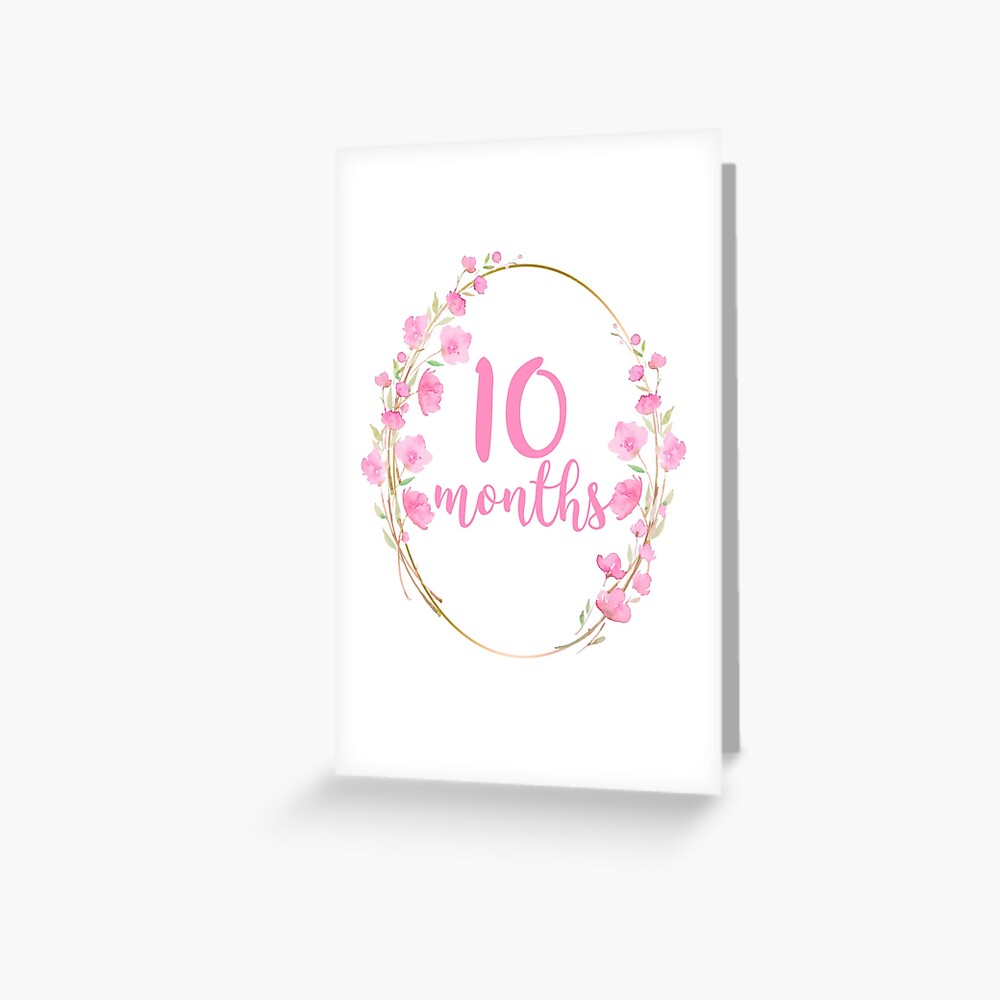 "10 Month Photo Prop - Watercolor Flower Baby Girl Milestone" Sticker ...