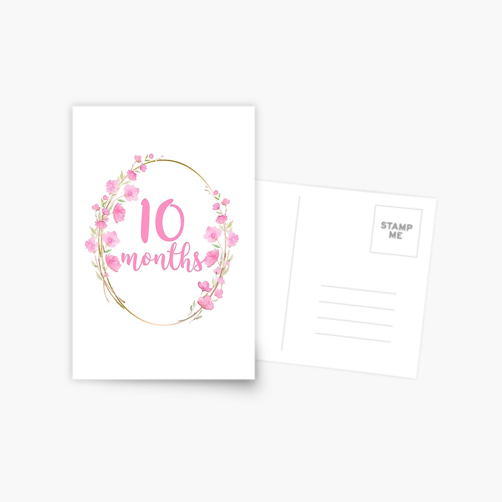 "10 Month Photo Prop - Watercolor Flower Baby Girl Milestone" Sticker ...