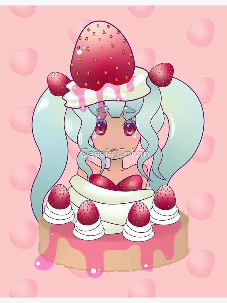 "Strawberry Shortcake Anime Girl" Art Print for Sale by colvindesign ...