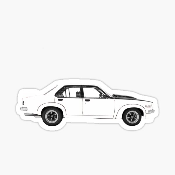 "LH Holden Torana SLR/5000 1974 Glacier White on Black" Sticker for ...