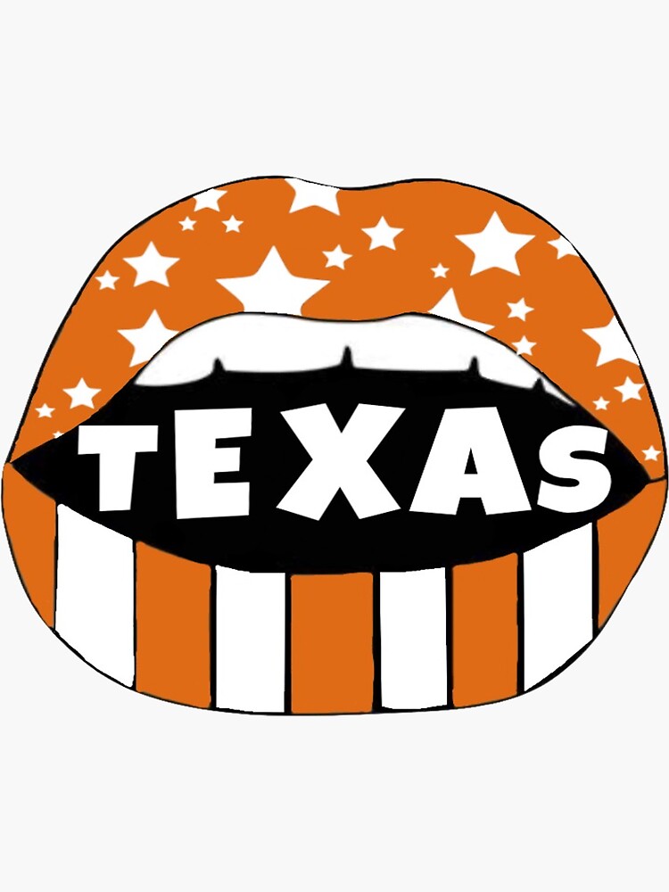 "Texas Lips" Sticker for Sale by lainef | Redbubble
