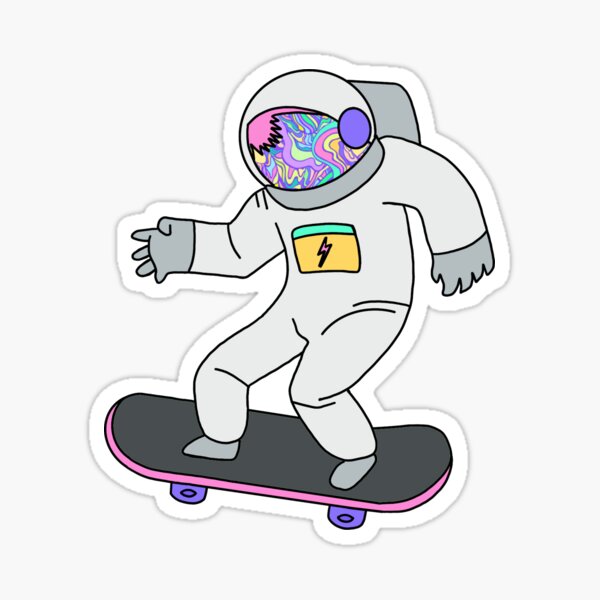 "Space Skate" Sticker by aubreelauryn | Redbubble