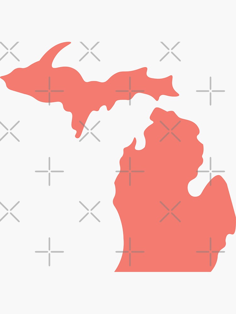 "Coral Michigan Outline" Sticker for Sale by meganksyer | Redbubble