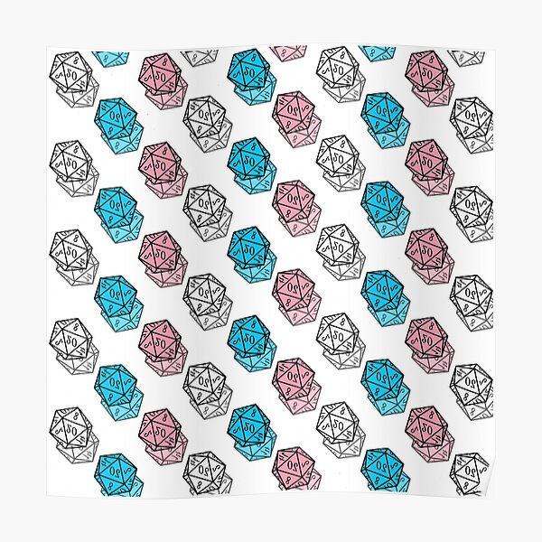"Trans Dice Pattern (White)" Poster for Sale by maplefoot | Redbubble
