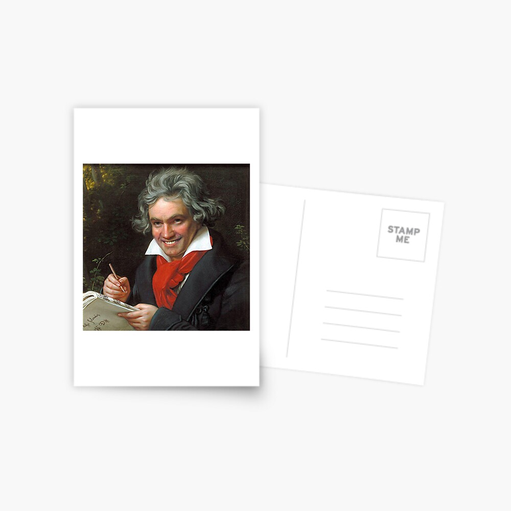 "Smiling Ludwig Van Beethoven art famous music composer meme" Postcard ...