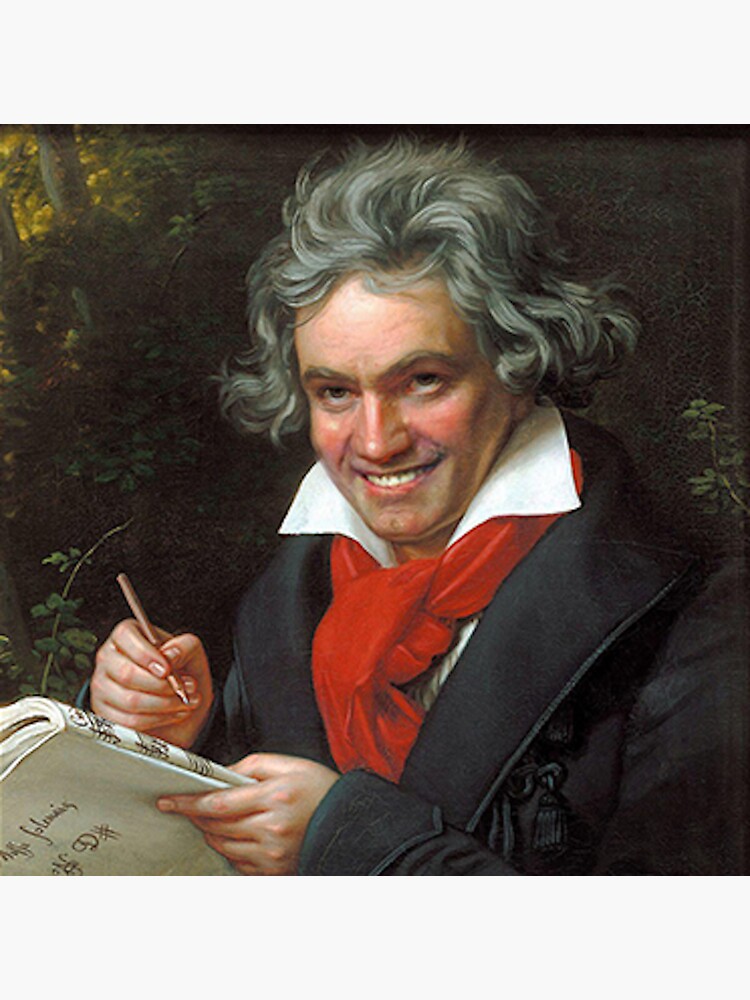 "Smiling Ludwig Van Beethoven art famous music composer meme" Sticker ...