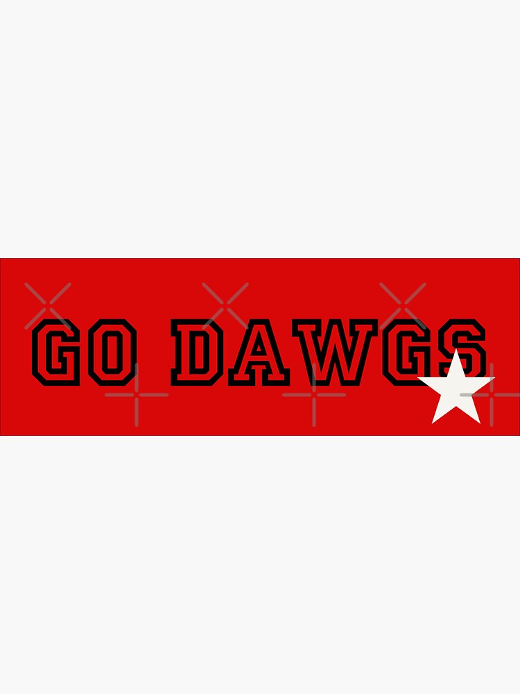 "GO DAWGS RED WITH WHITE STAR" Sticker by laurennassii | Redbubble