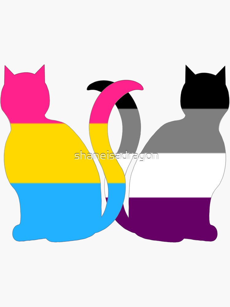 "Panromantic Ace Pride Cats" Sticker for Sale by shaneisadragon | Redbubble