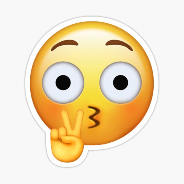 "embarrassed peace sign emoji" Sticker by jn17x3 | Redbubble
