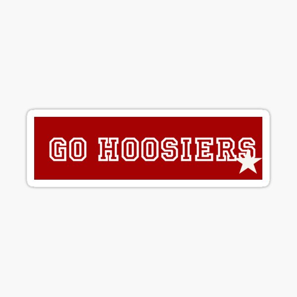 "INDIANA GO HOOSIERS RED WITH WHITE STAR" Sticker by laurennassii ...