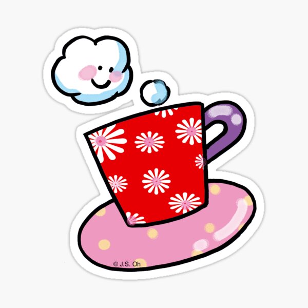 "Cute red cup of coffee" Sticker for Sale by CuteCartoon | Redbubble