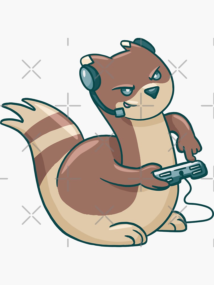 "GAMER FERRET " Sticker for Sale by iBruster | Redbubble