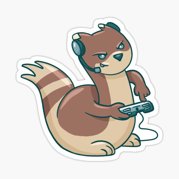 "GAMER FERRET " Sticker for Sale by iBruster | Redbubble