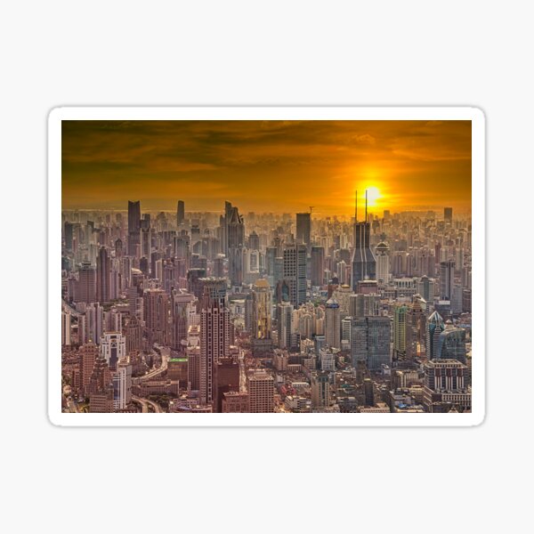 "Shanghai City Skyline" Sticker for Sale by tpixx | Redbubble