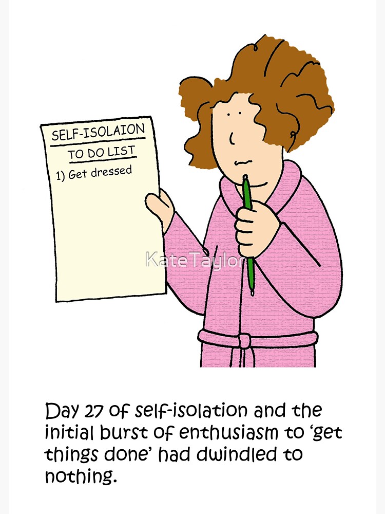 "Coronavirus Self-isolation Keeping Busy Cartoon" Sticker for Sale by ...