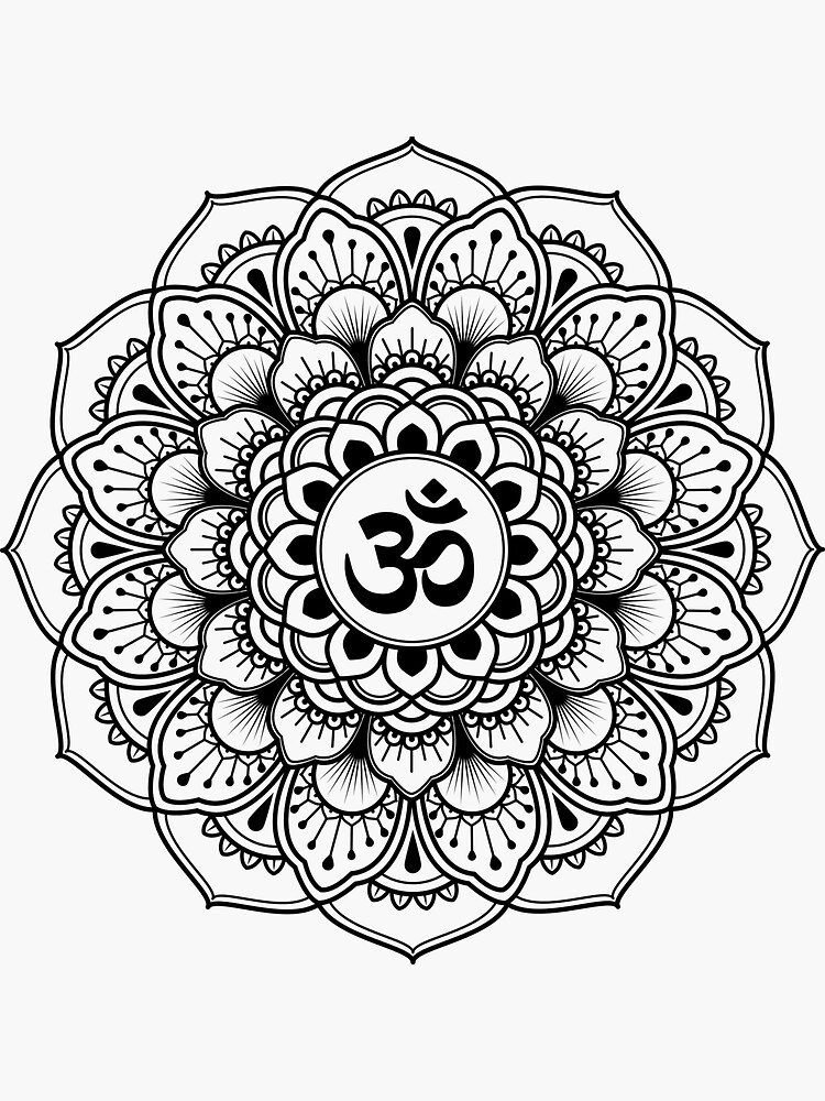 Pegatina for Sale con la obra «Ohm Mandala Ilustración» de rohanch24 ...