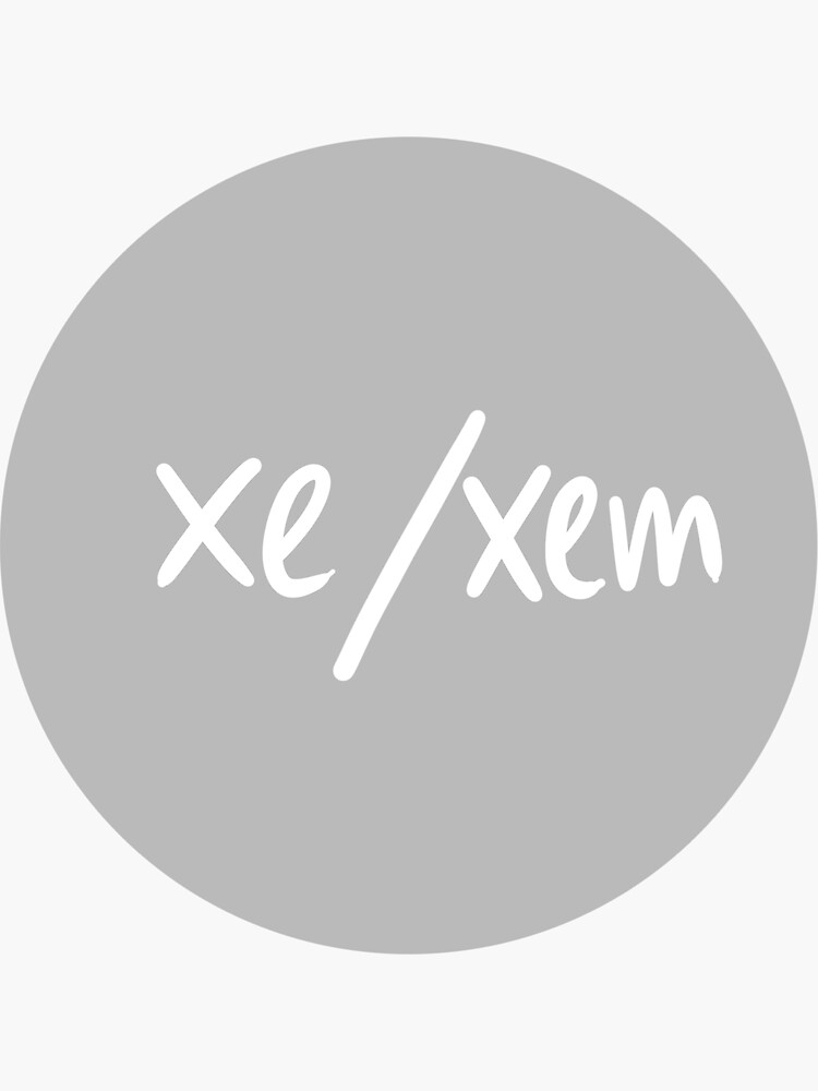 "Xe/Xem" Sticker for Sale by goblinlibrarian | Redbubble
