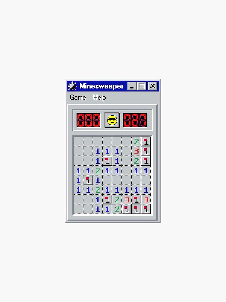 "Minesweeper win" Sticker for Sale by r2e1a | Redbubble