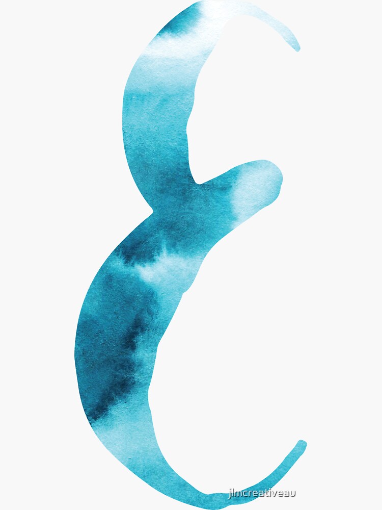 "E E Monogram Alphabet Letter Watercolour Blue " Sticker for Sale by ...