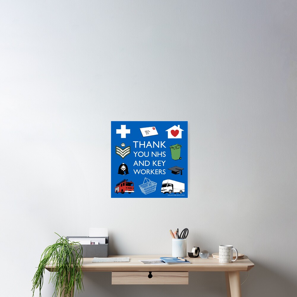 "Thank you key workers" Poster for Sale by wonder-webb | Redbubble