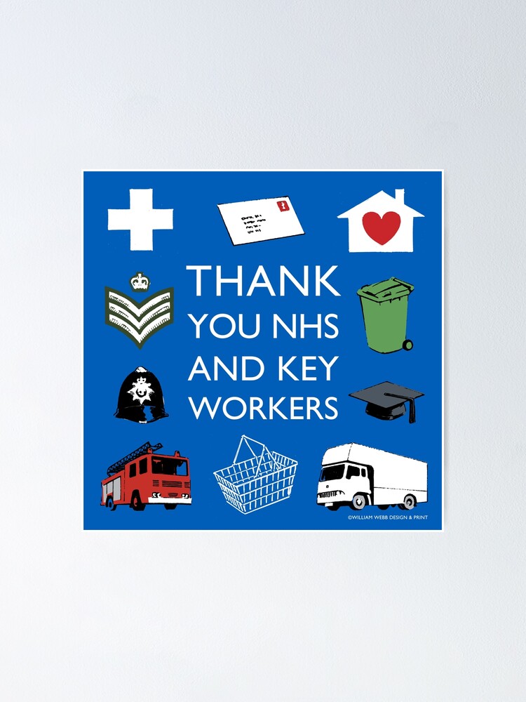 "Thank you key workers" Poster for Sale by wonder-webb | Redbubble