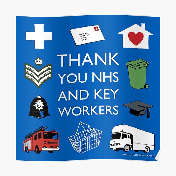"Thank you key workers" Poster for Sale by wonder-webb | Redbubble