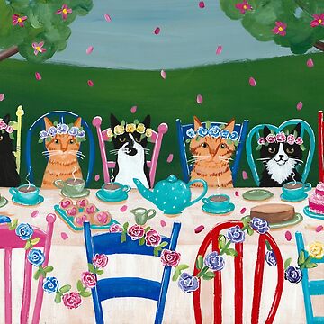 "The Cats Tea Party" Sticker for Sale by kilkennycat | Redbubble