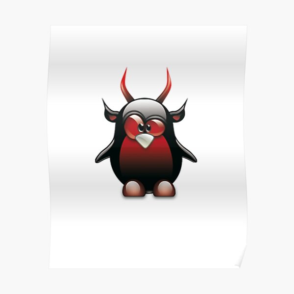 "Cute Penguin Demon Red Design for Fashion Clothing and Cartoon ...