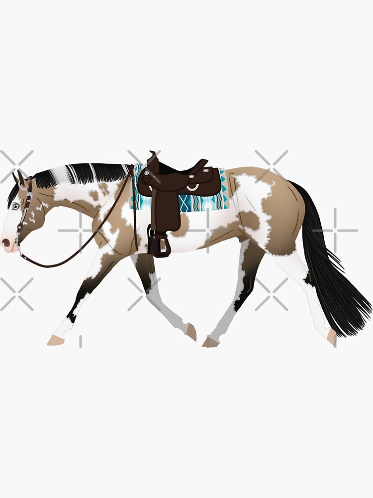 "Dun Overo Western Paint Horse - Equine Rampaige" Sticker by ...
